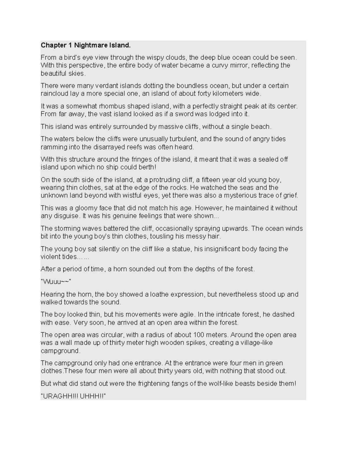 Chapter 1 Nightmare Island - Chapter 1 Nightmare Island. From a bird’s ...