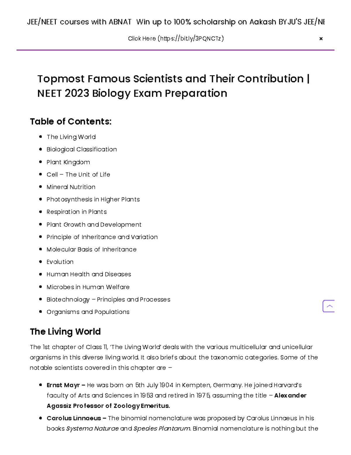 Topmost Famous Scientists and their Contribution - NEET 2023 Biology ...