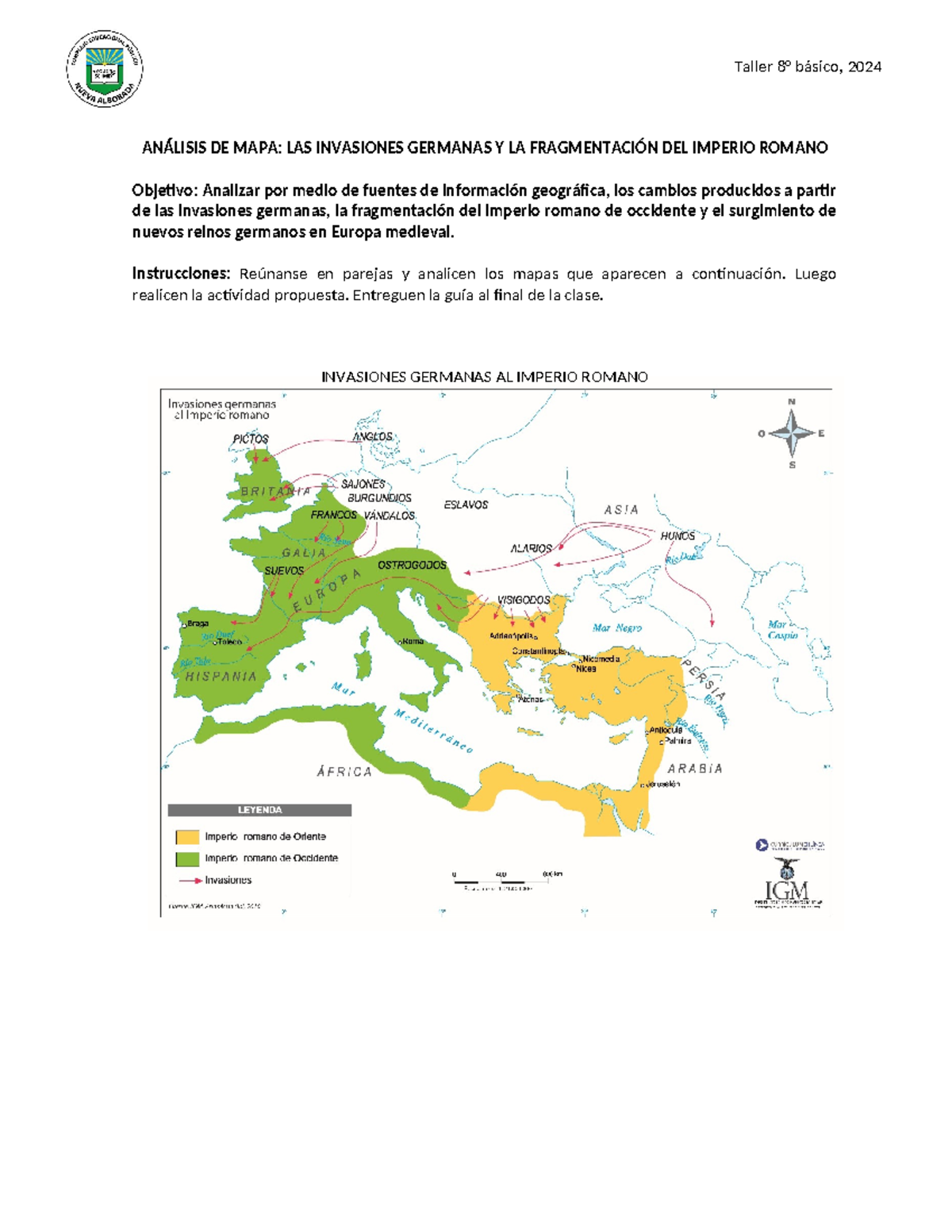 Actividad 3 de abril - Taller 8° básico, 2024 ANÁLISIS DE MAPA: LAS ...