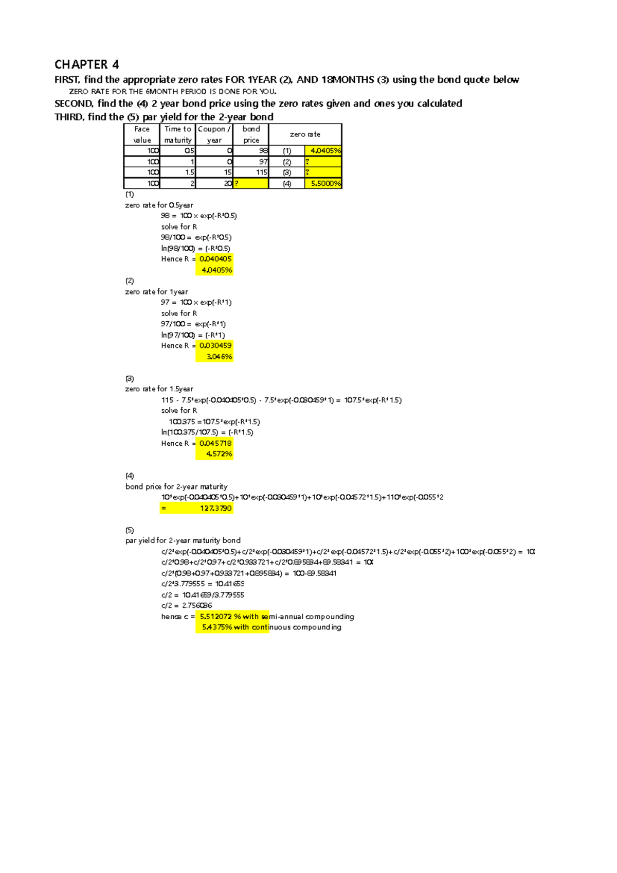 Critical Thinking QUIZ 3 CHAP4 ZERO RATE Solution - CHAPTER 4 FIRST ...