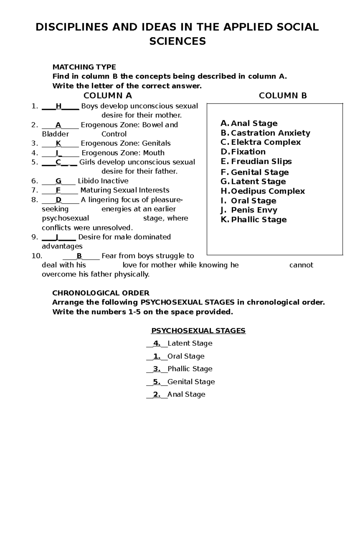 Diass 5 - DISCIPLINES AND IDEAS IN THE APPLIED SOCIAL SCIENCES MATCHING ...