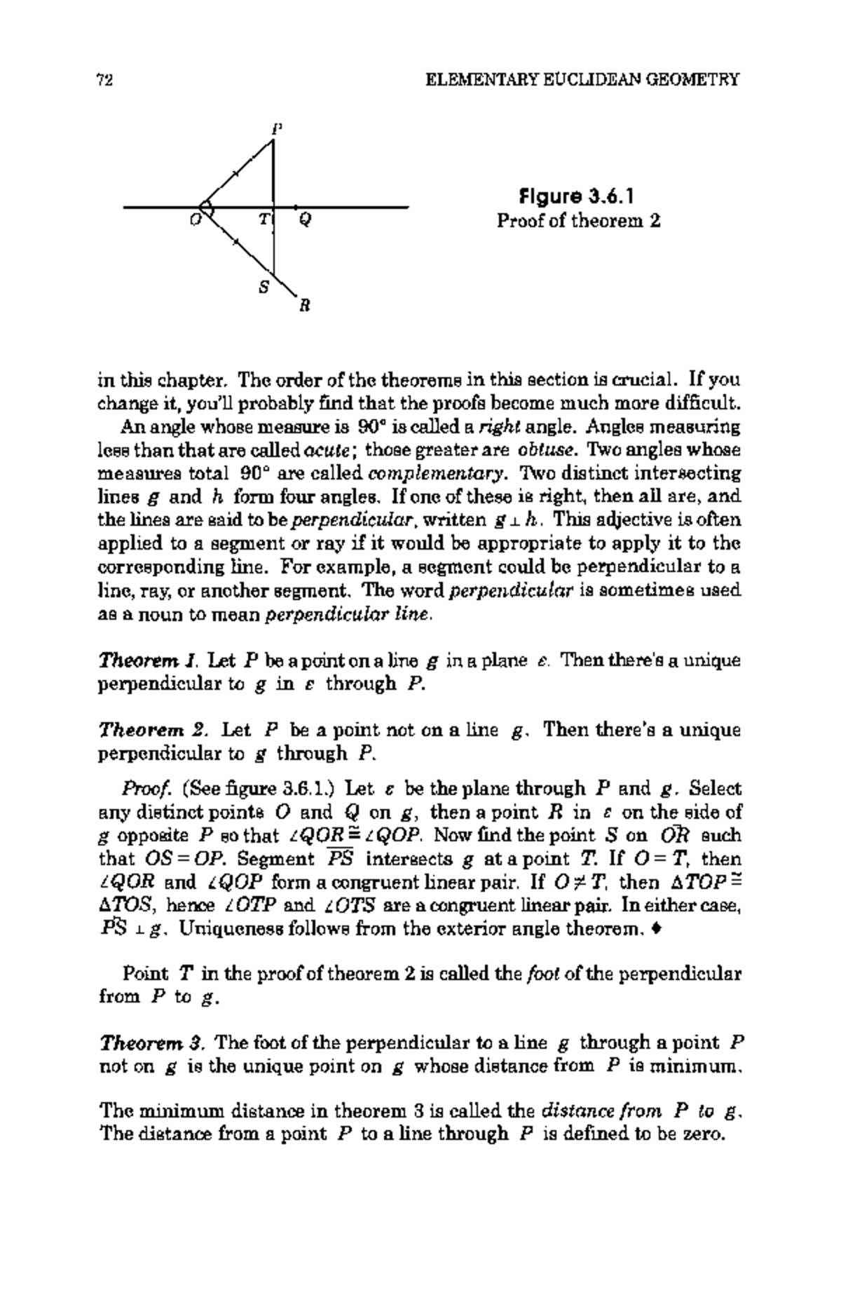 Methods of Geometry ( PDFDrive )-10 - 72 ELEMENTARY EUCLIDEAN GEOMETRY Ρ o Q Figure 3. Proof of ...