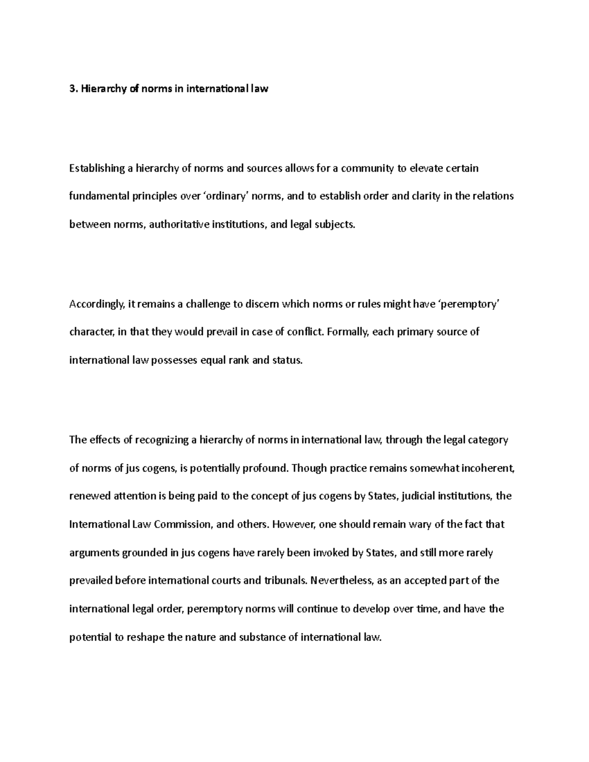3. Hierarchy of norms in international law - 3. Hierarchy of norms in ...