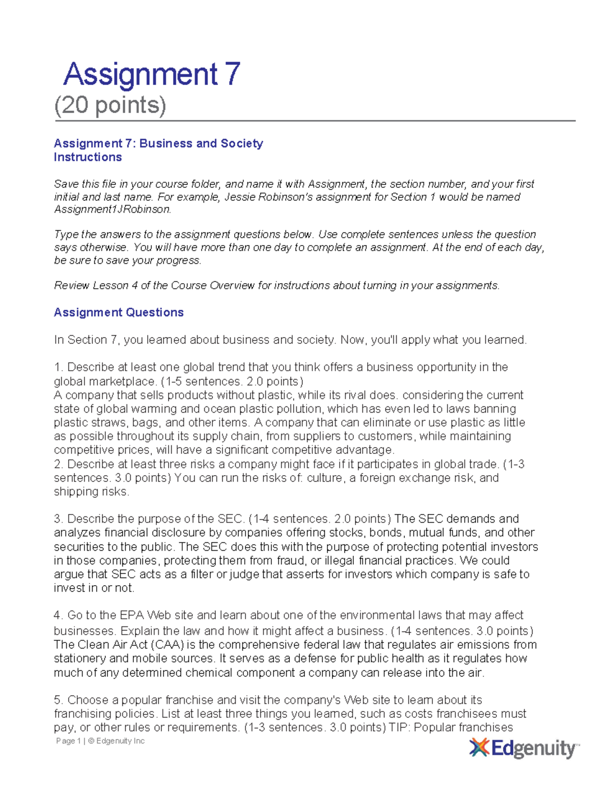 Assignment 7 Completed - Page 1 | © Edgenuity Inc Assignment 7 (20 ...