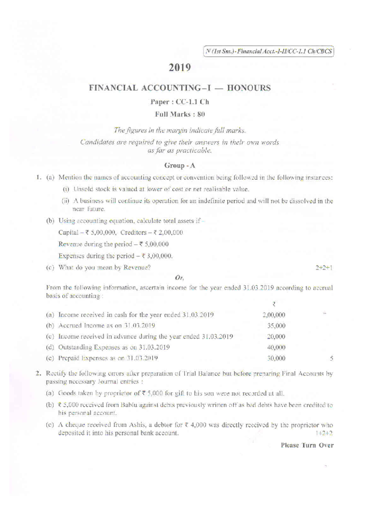 Financial accounting university question paper - Financial Accounting ...