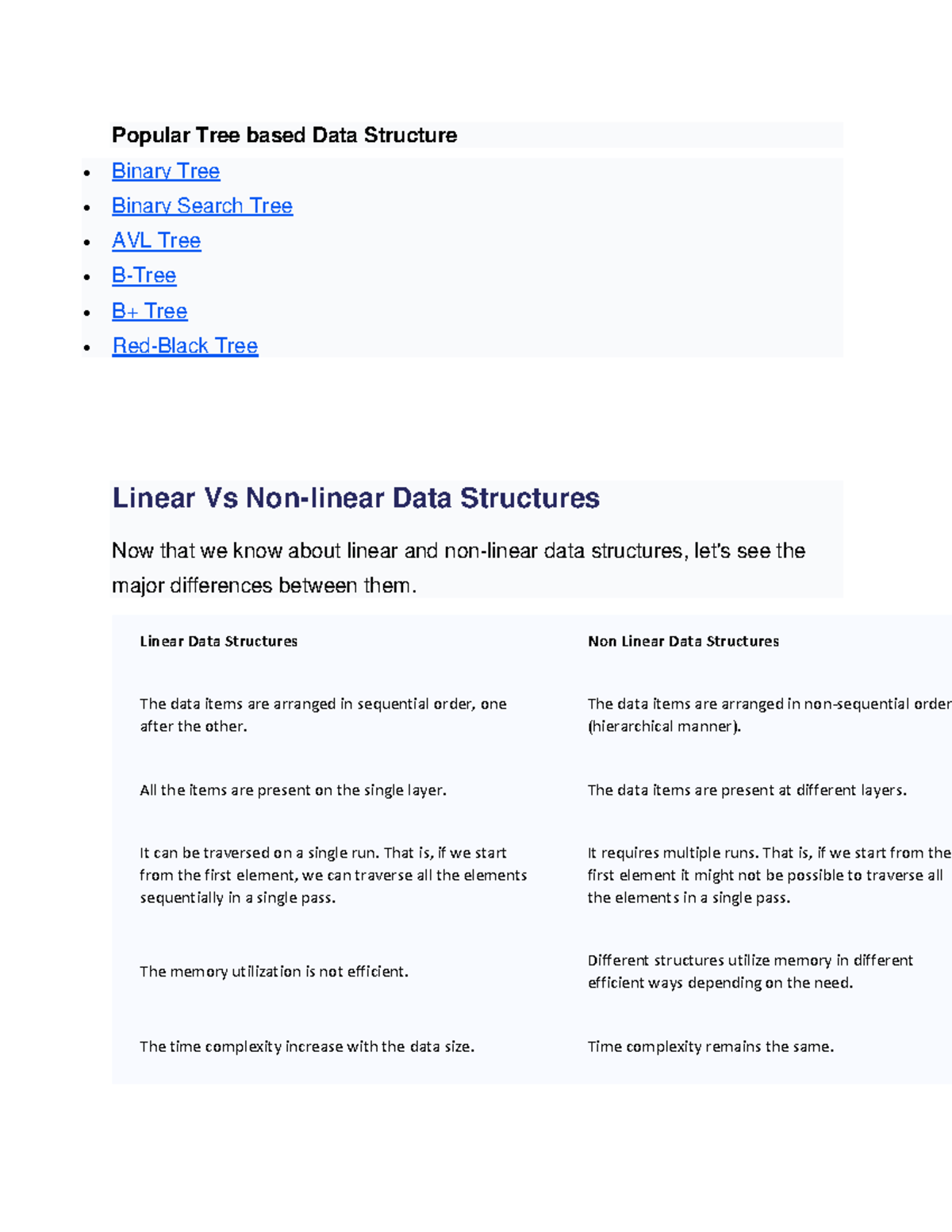 Data Structures Four - Popular Tree based Data Structure • Binary Tree ...