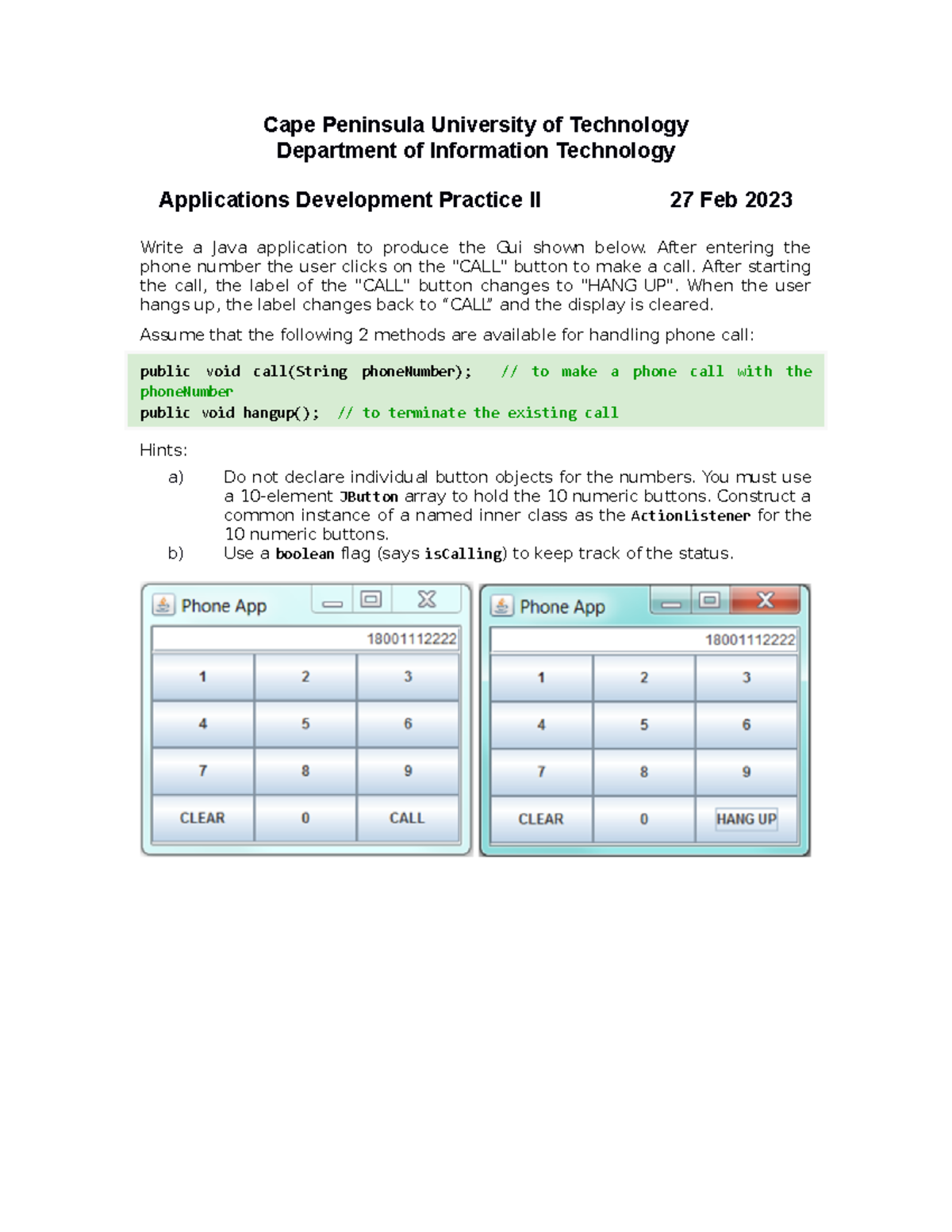 Adp262s Prac6 2023 Write A Java Application To Produce The Gui Shown