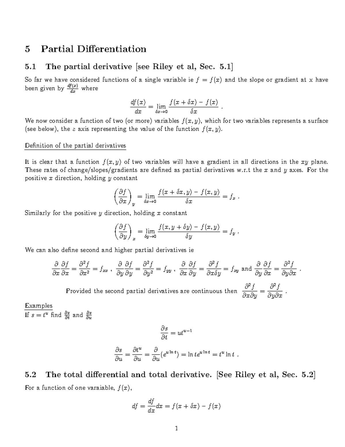 1b45chap5 - 1B45 Mathematical Method 1 chapter 5 of 5 - 5 5 Partial ...