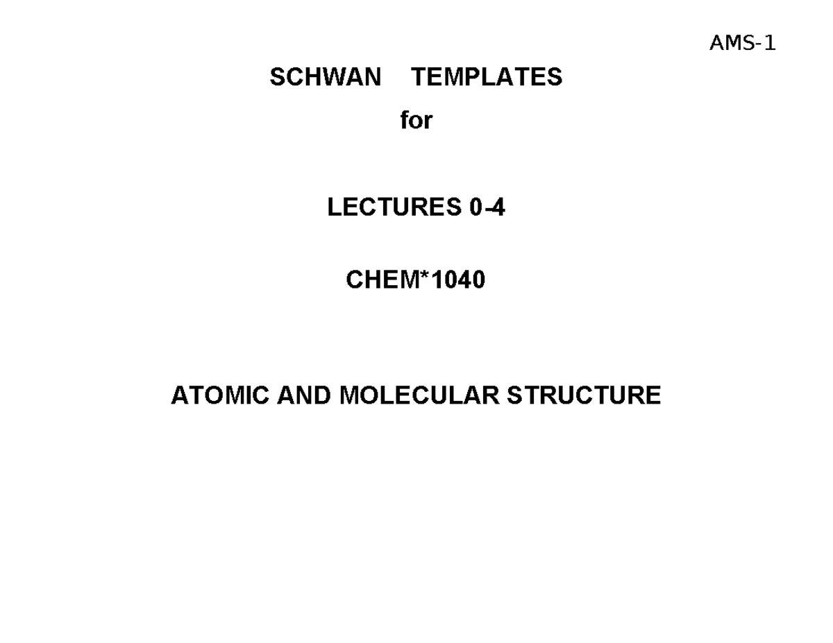 Atomic and Molecular Structure templates as Word F2022 - SCHWAN ...