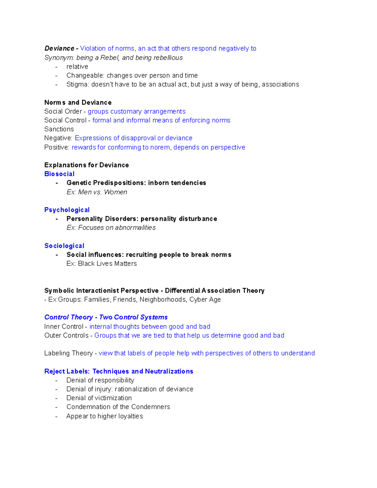 Intro to Sociology - Chapter 6 (Deviance and Social Control) - Deviance ...