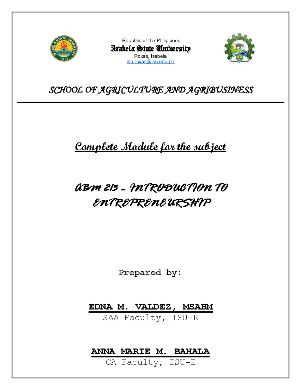 ABM 213-complete module-4-3-22 - Republic of the Philippines Isabela State University Roxas ...