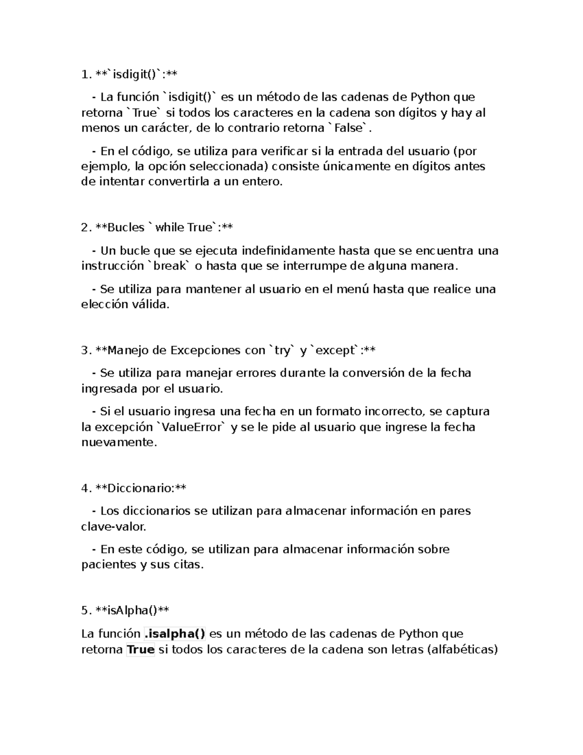 Guia progra - isdigit(): La función isdigit() es un método de las ...