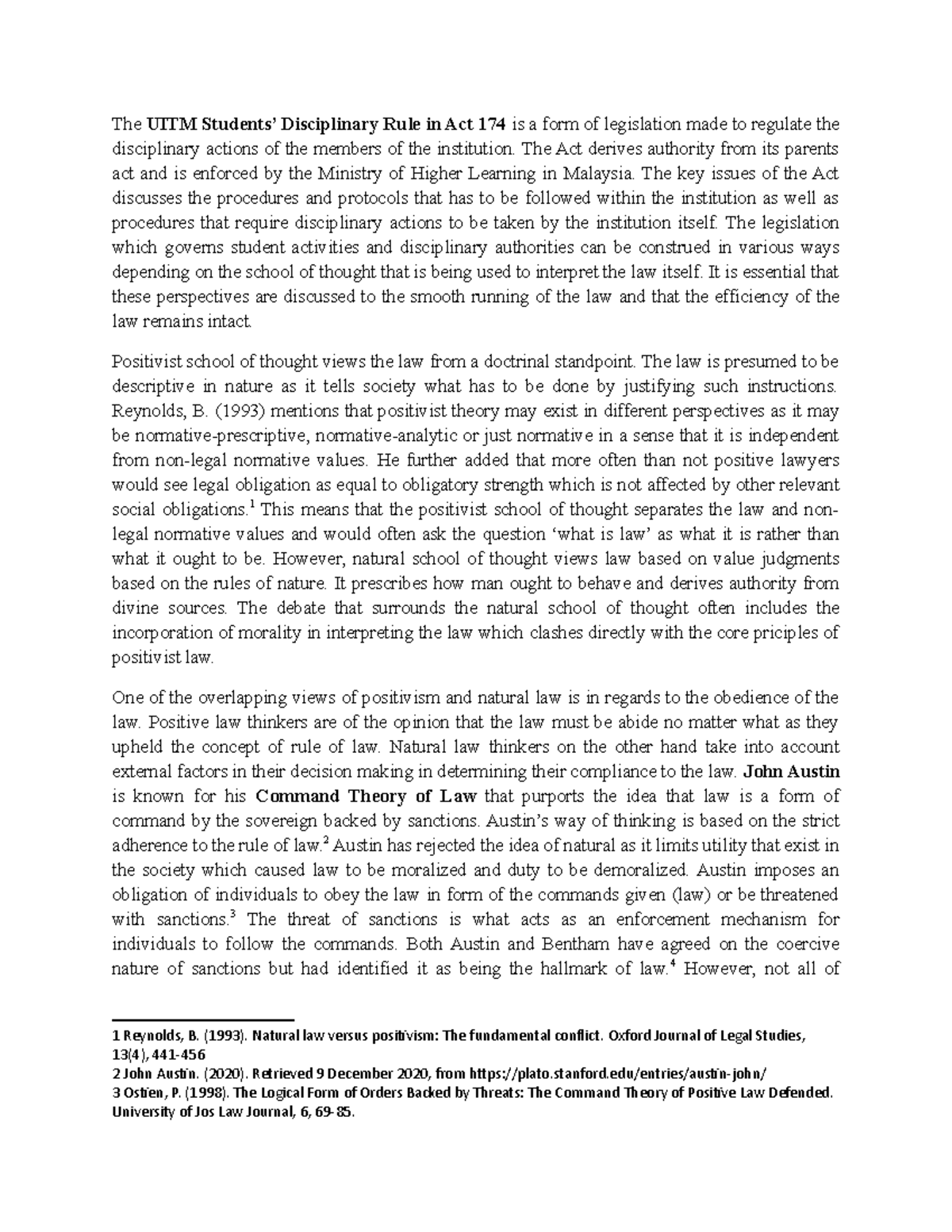 TASK 2 - assignment - The UITM Students’ Disciplinary Rule in Act 174 ...