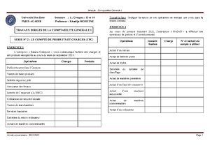 Cours de Comptabilité Générale 1 LE Compte DE Produits ET Charges CPC ...