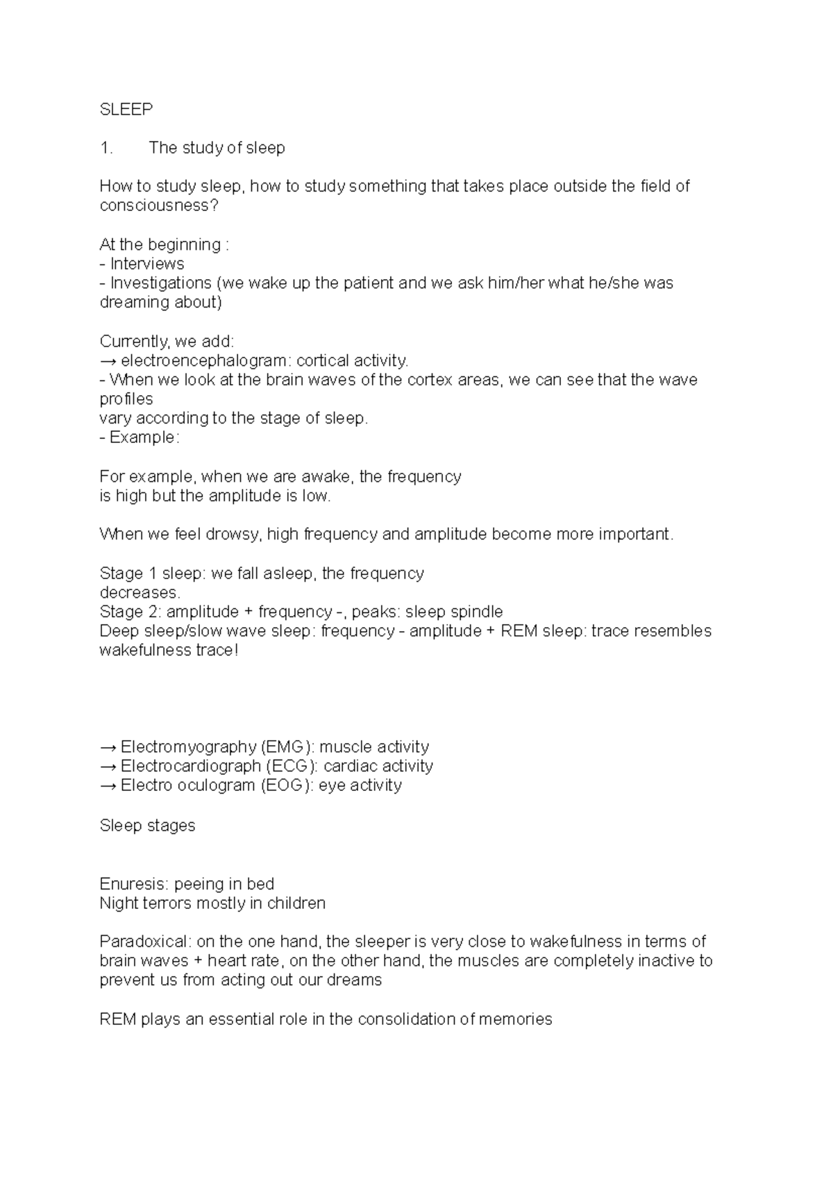 Sleep - Introduction to Sociology - SLEEP The study of sleep How to ...