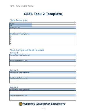 C856 Task 1 WGU Performance Assessment Rubric - HJP3 — HJP3 - TASK 1 ...