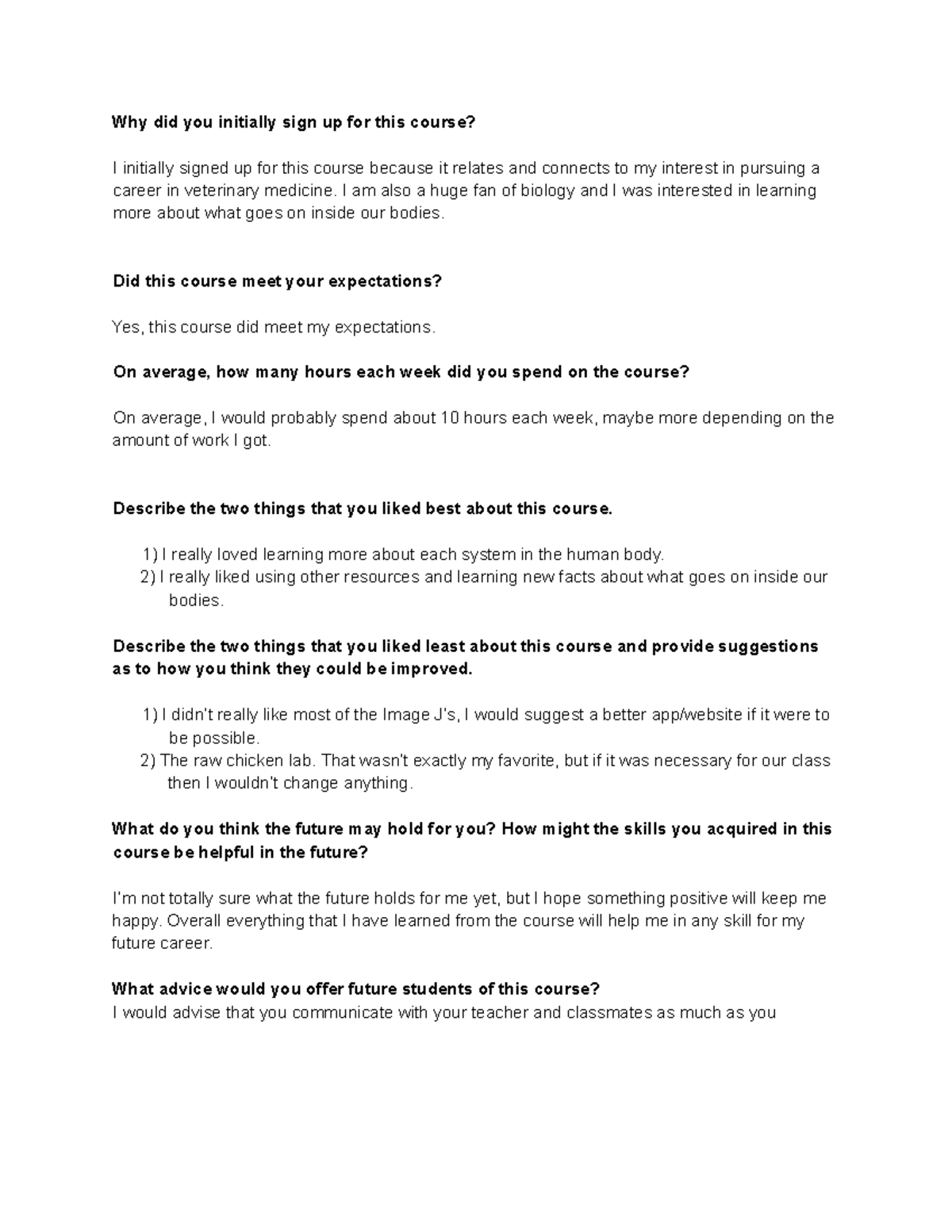 Reflections - Why did you initially sign up for this course? I ...