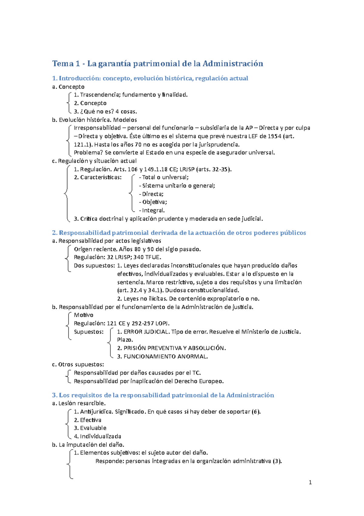 Esquema TEMA 1 - Tema 1 - La garantía patrimonial de la Administración Introducción: concepto ...