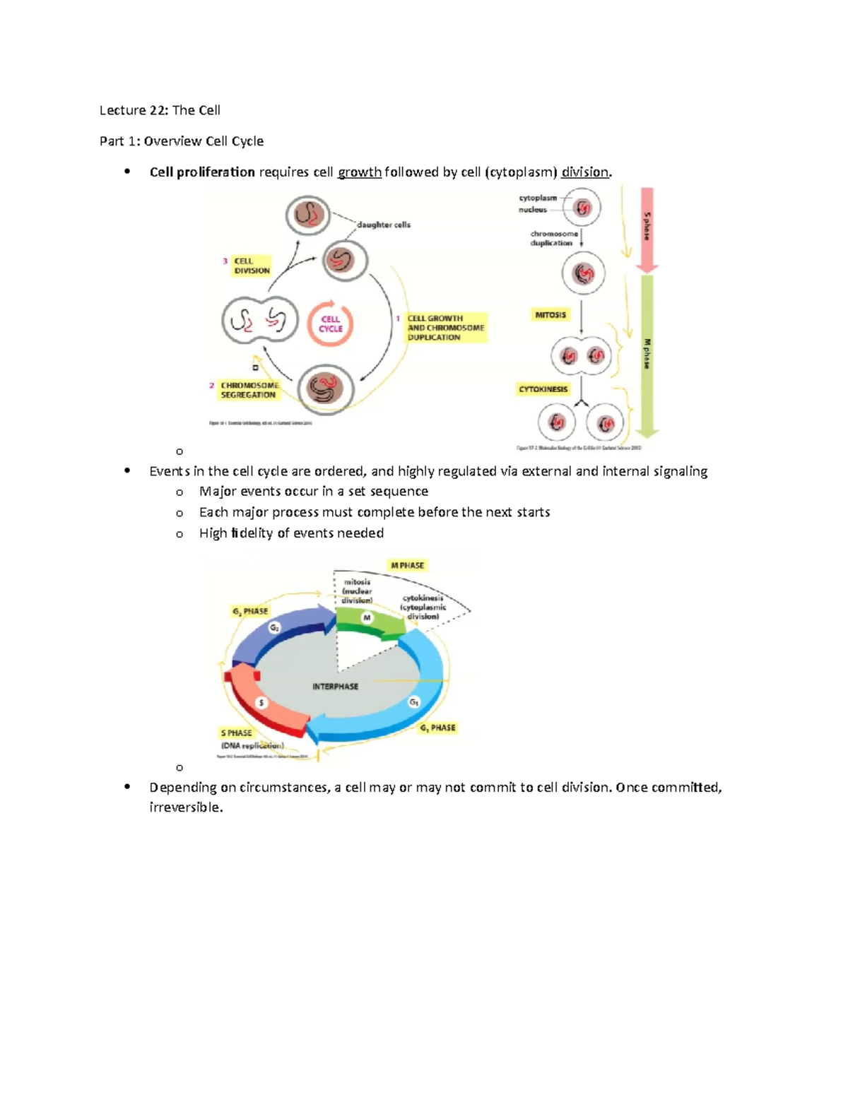 Lecture 22 - fromherz - Lecture 22: The Cell Part 1: Overview Cell ...
