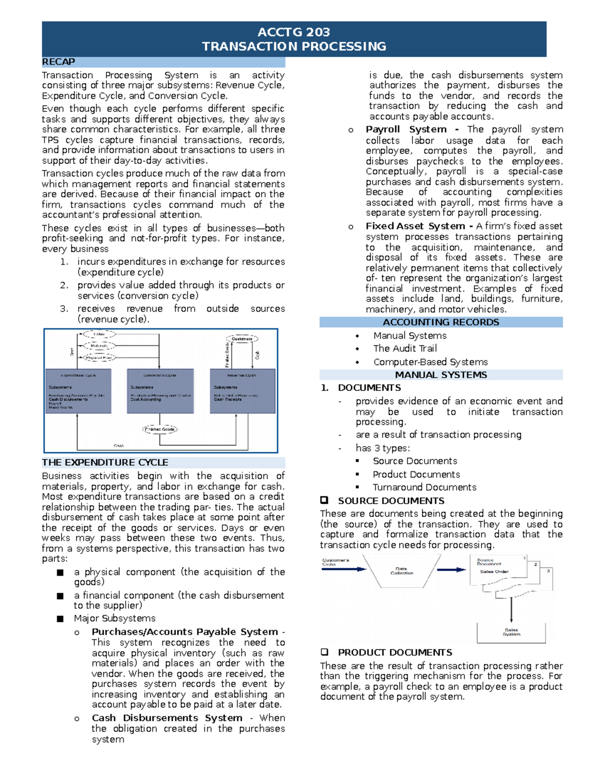 Acctng-203 4 - Accounting Information System notes - \ RECAP ...