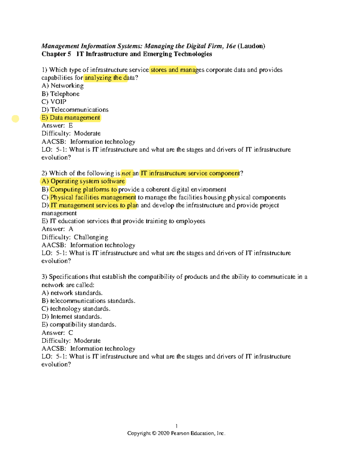 Chapter 05 - A set of essay and optional questions - 1 Management ...