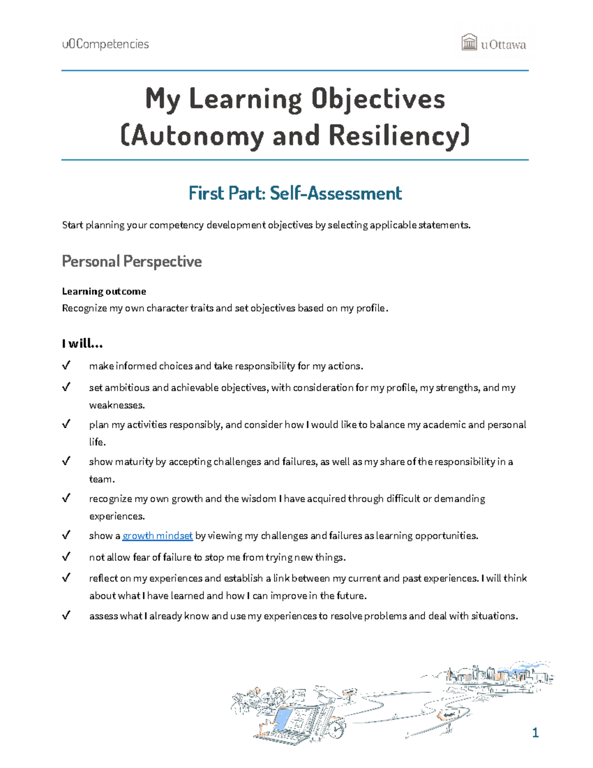 My Learning Objectives (Autonomy and Resiliency) - My Learning ...