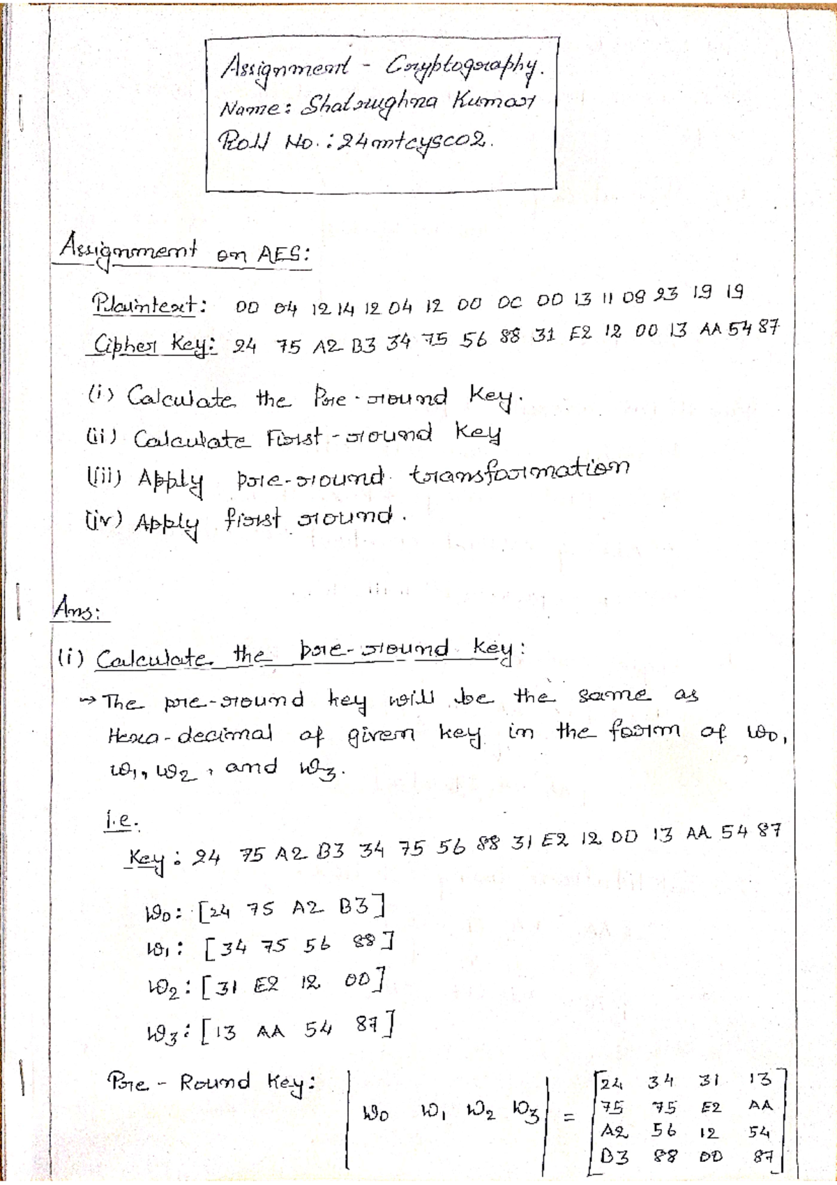 Aes Cryptography Advance Encryption Algorithm Asigmumemt En Aes