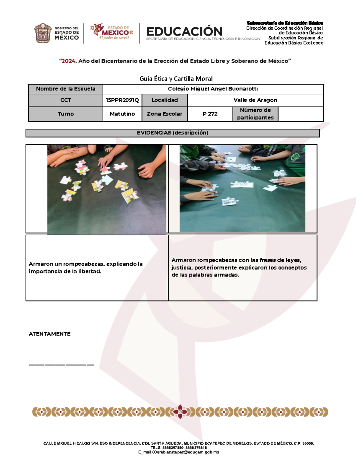 GUIA Etica - ccccc - Subsecretaría de Educación Básica Dirección de Coordinación Regional de ...