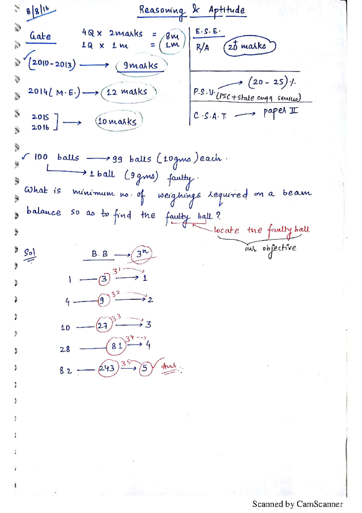 Reasoning and Aptitude Made Easy Handwritten Notes for GATE - Civil ...