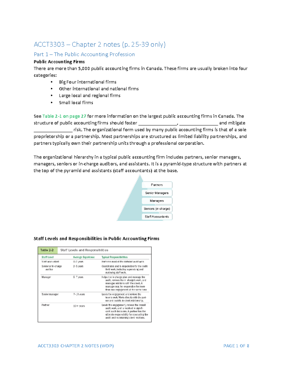 Chapter 2 notes - Student - ACCT3303 – Chapter 2 notes (p. 25 -39 only ...