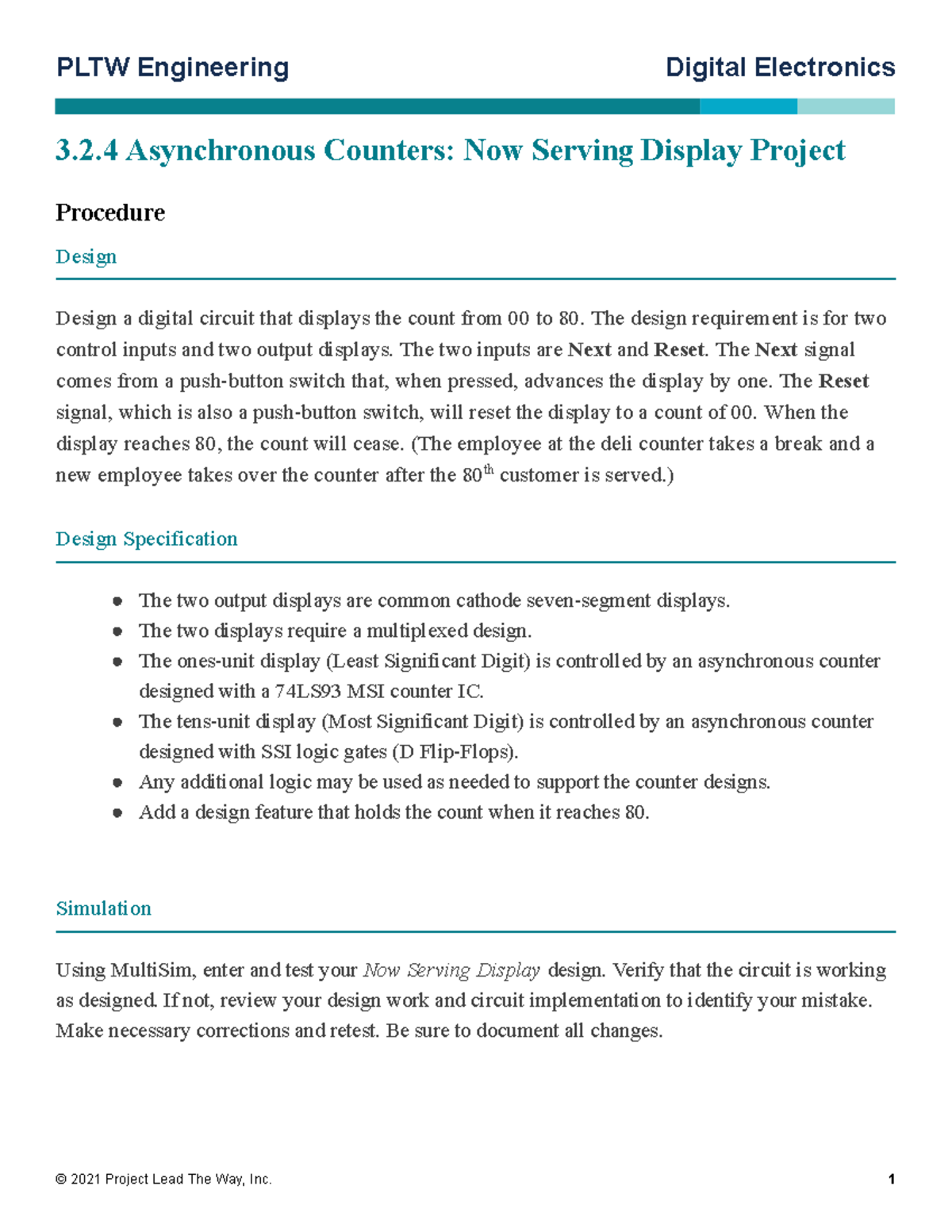 3.2.4 Asynchronous Counters Now Serving Project - Google Docs - 3.2 Asynchronous Counters: Now ...