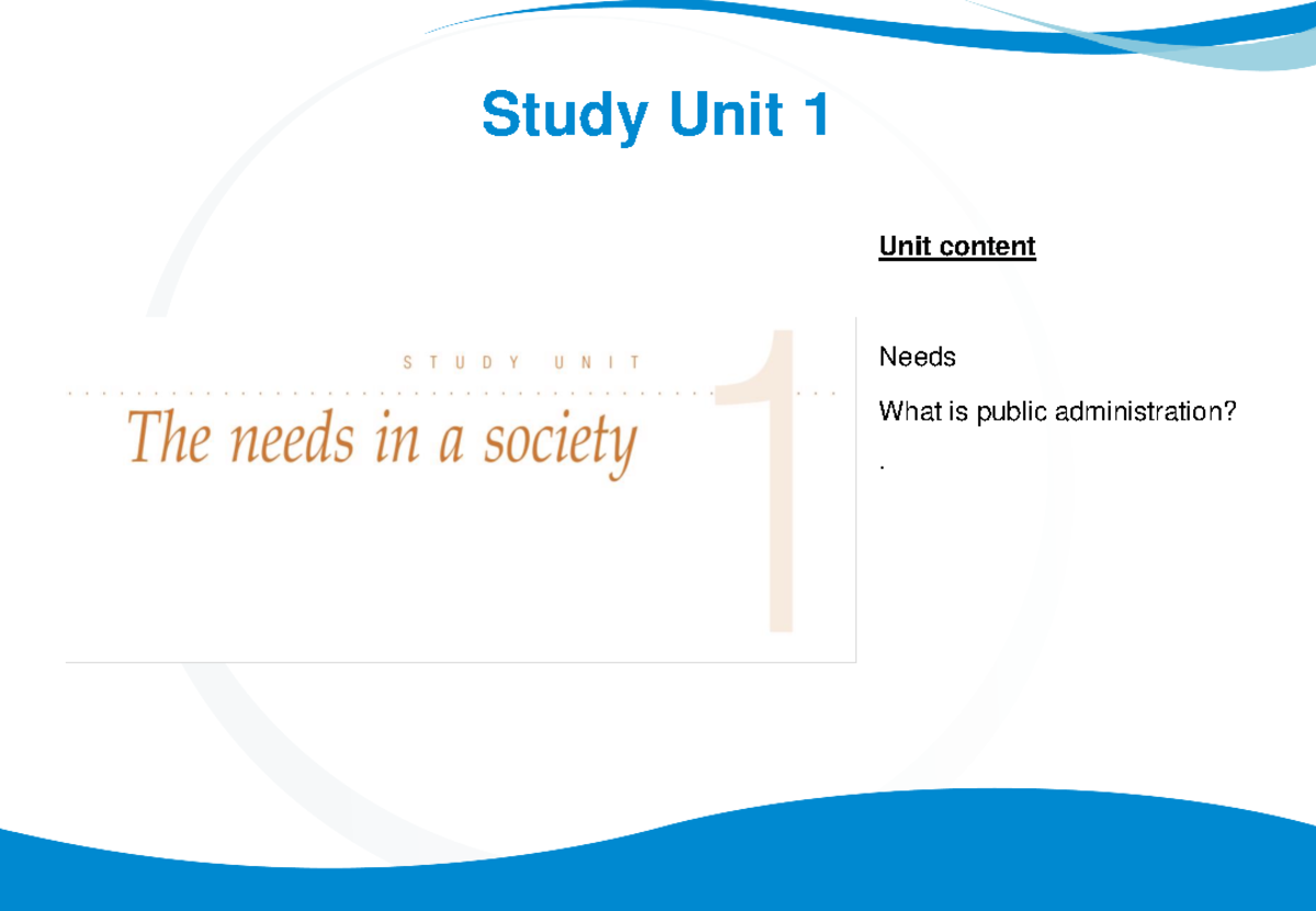 PUB1501 Presentation 2024 - Full Slides - Study Unit 1 Unit content ...