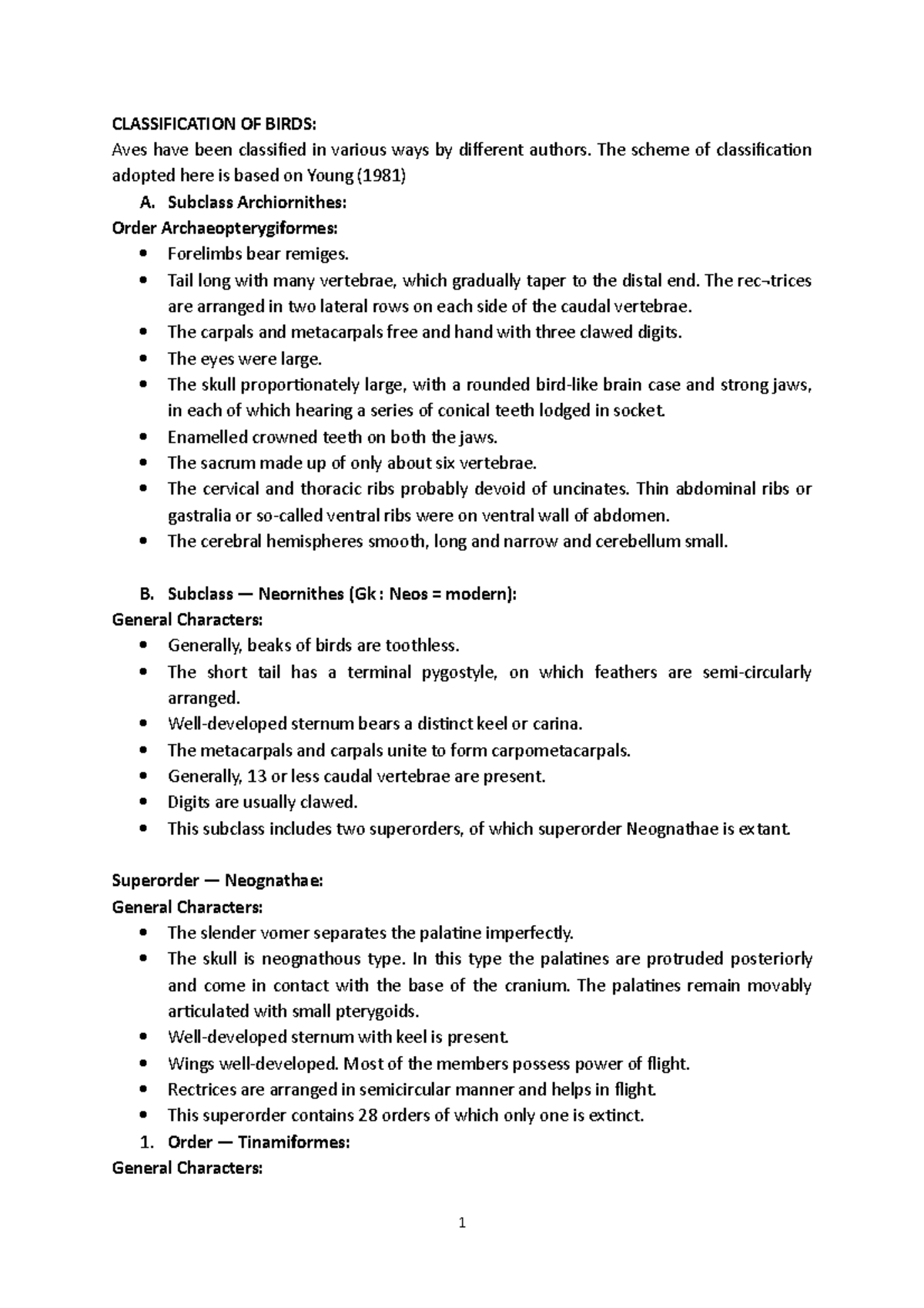 Class Aves classification - CLASSIFICATION OF BIRDS: Aves have been ...