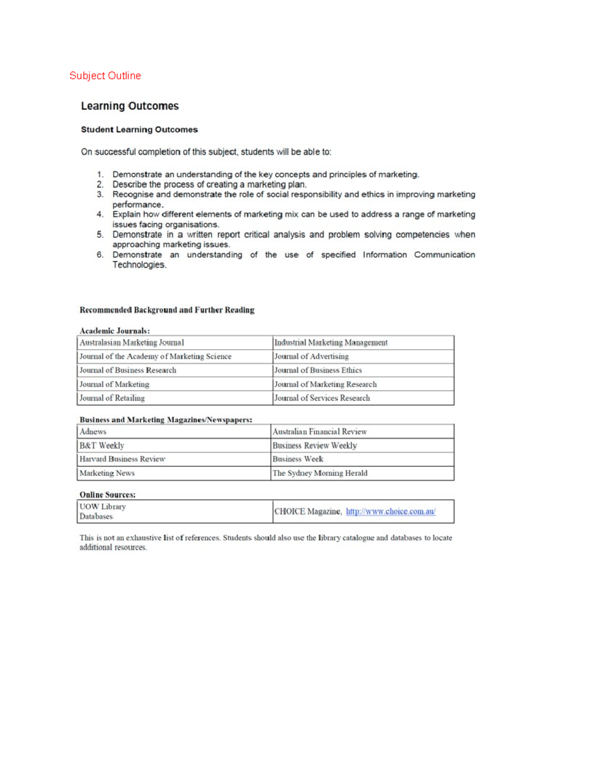 Subject Outline - Week 1 - MGMT110 - Subject Outline - Studocu