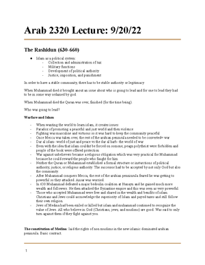 Arab 2320 lecture Notes: The Pillars of Islam - Arab 2320 Lecture: 9/13 ...