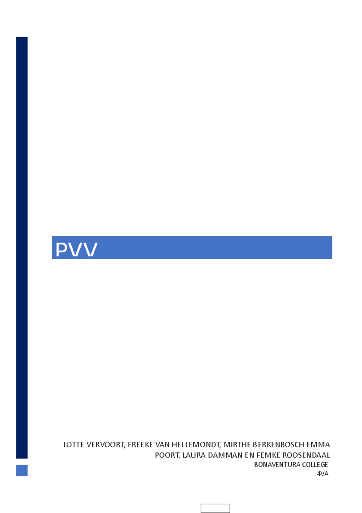 TWO- Pager maatschappijleer over PVV en Geert Wilders - LOTTE VERVOORT, FREEKE VAN HELLEMONDT ...