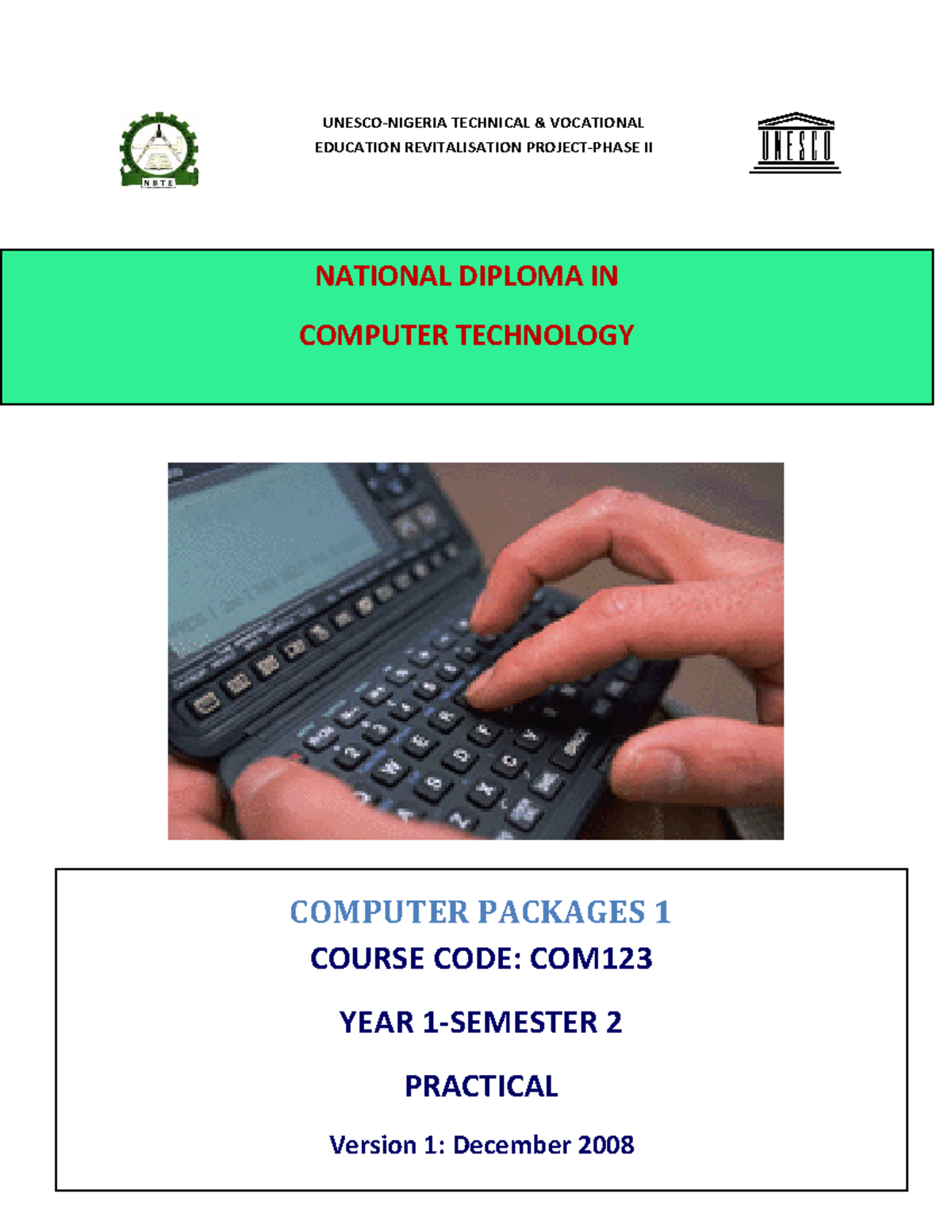 Com 123 application packages i practica - EDUCATION REVITALISATION ...