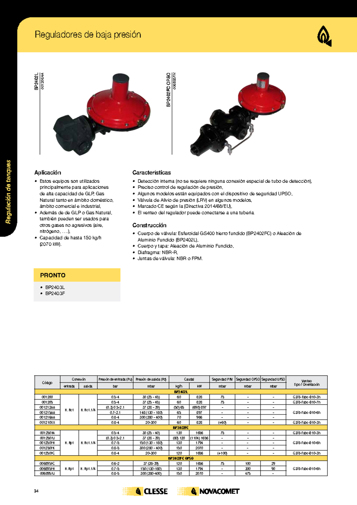 Regulador MPB-MPA - 34 Aplicación • Estos equipos son utilizados ...
