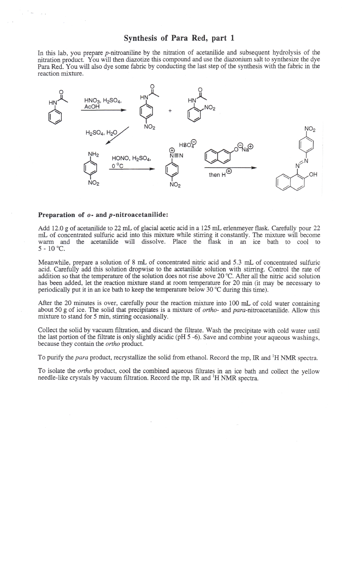 Para Red - synthesis of an azo dye - Synthesis of Para Red, part 1 In ...