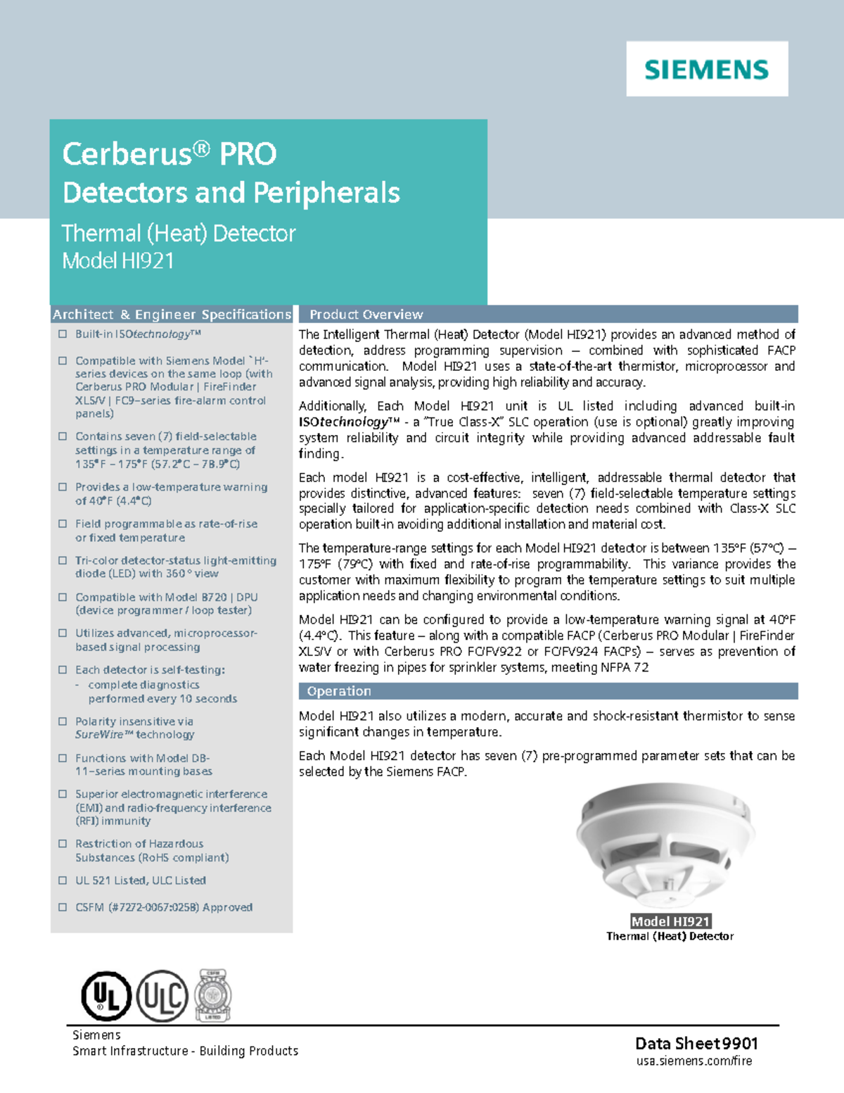 HI921 - A6V10342764 en - Siemens Smart Infrastructure - Building ...