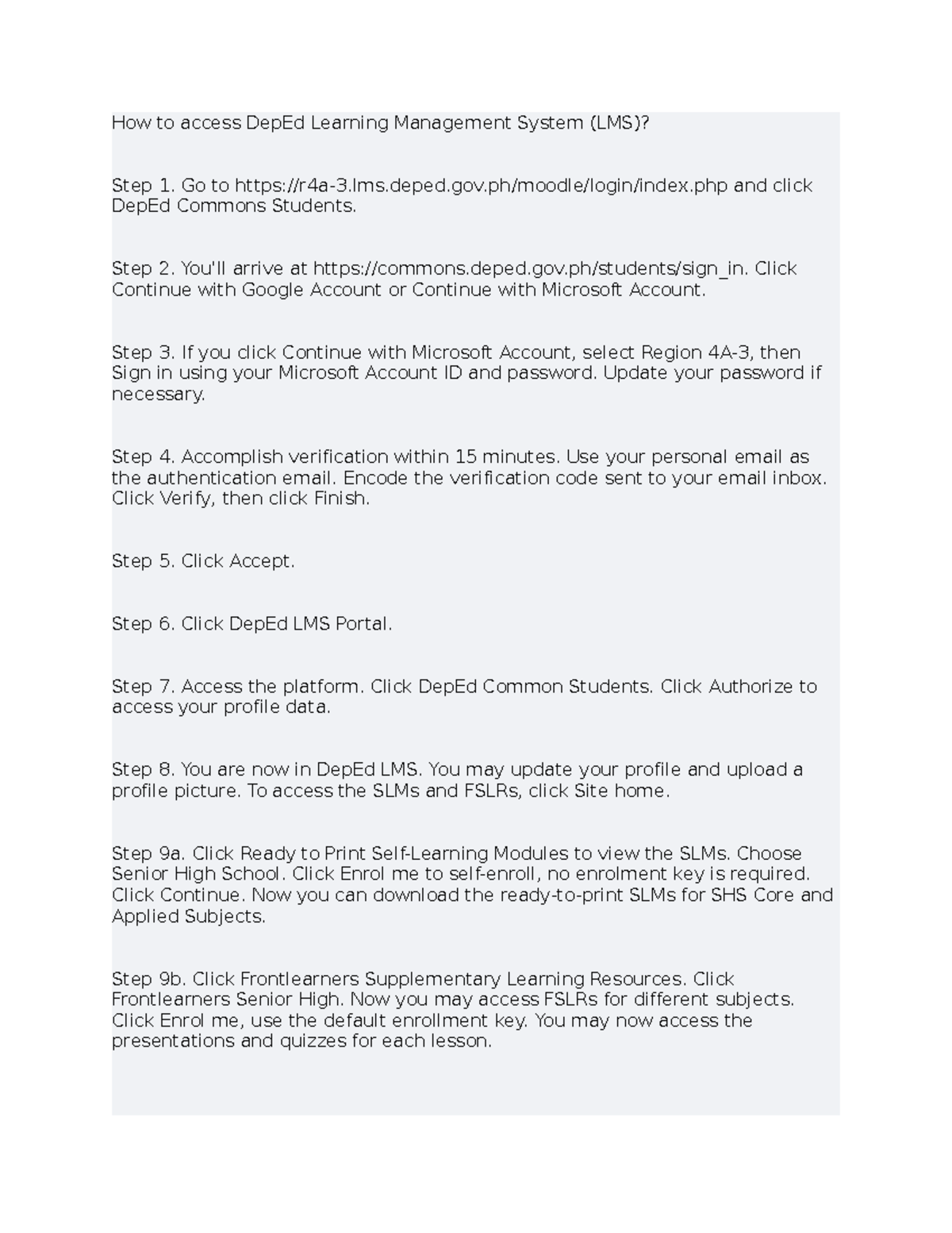 How to Access Dep Ed LMS for Students - How to access DepEd Learning ...