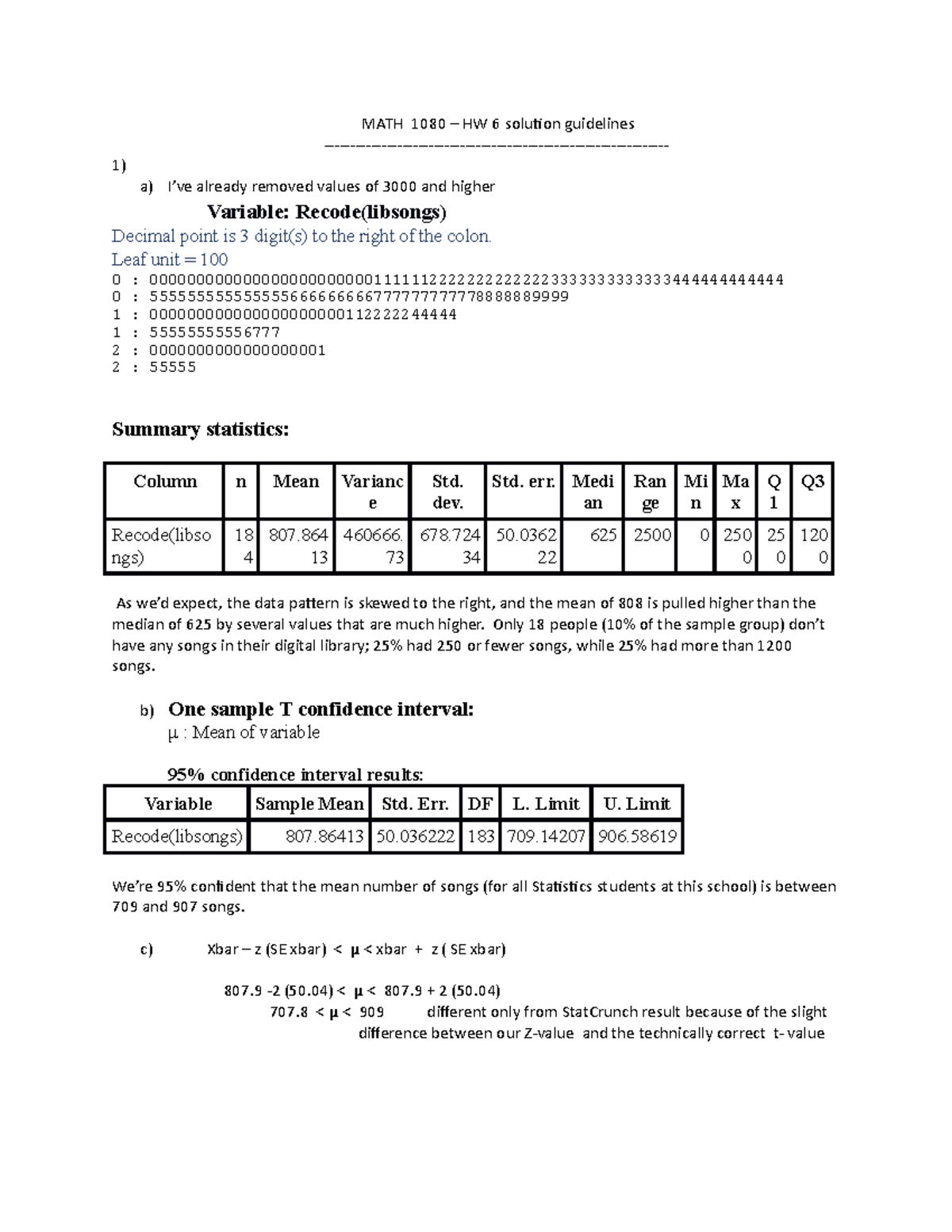 1080 hw 6 solutions f21 - Lecture notes 7 - MATH 1080 – HW 6 solution ...