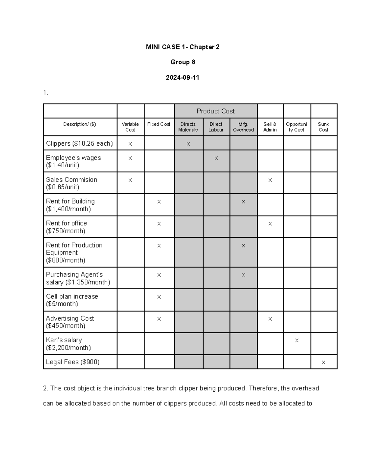 MINI CASE 1- Chapter 2 - minicase 1 accounting practice material - MINI CASE 1- Chapter 2 Group ...