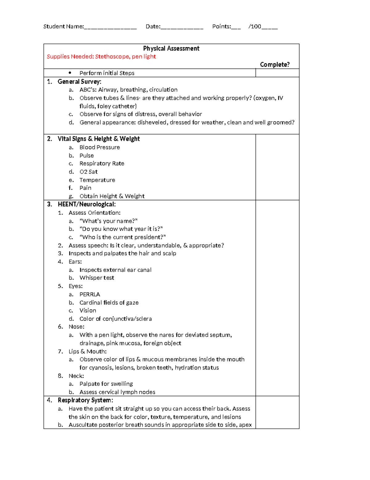 Physical+Assessment+Check+off - Student Name:________________ Date ...