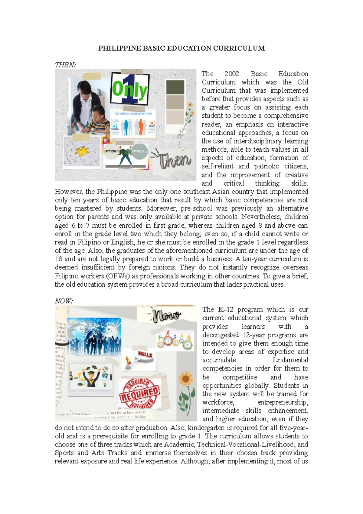 Philippine Basic Education Curriculum - PHILIPPINE BASIC EDUCATION ...