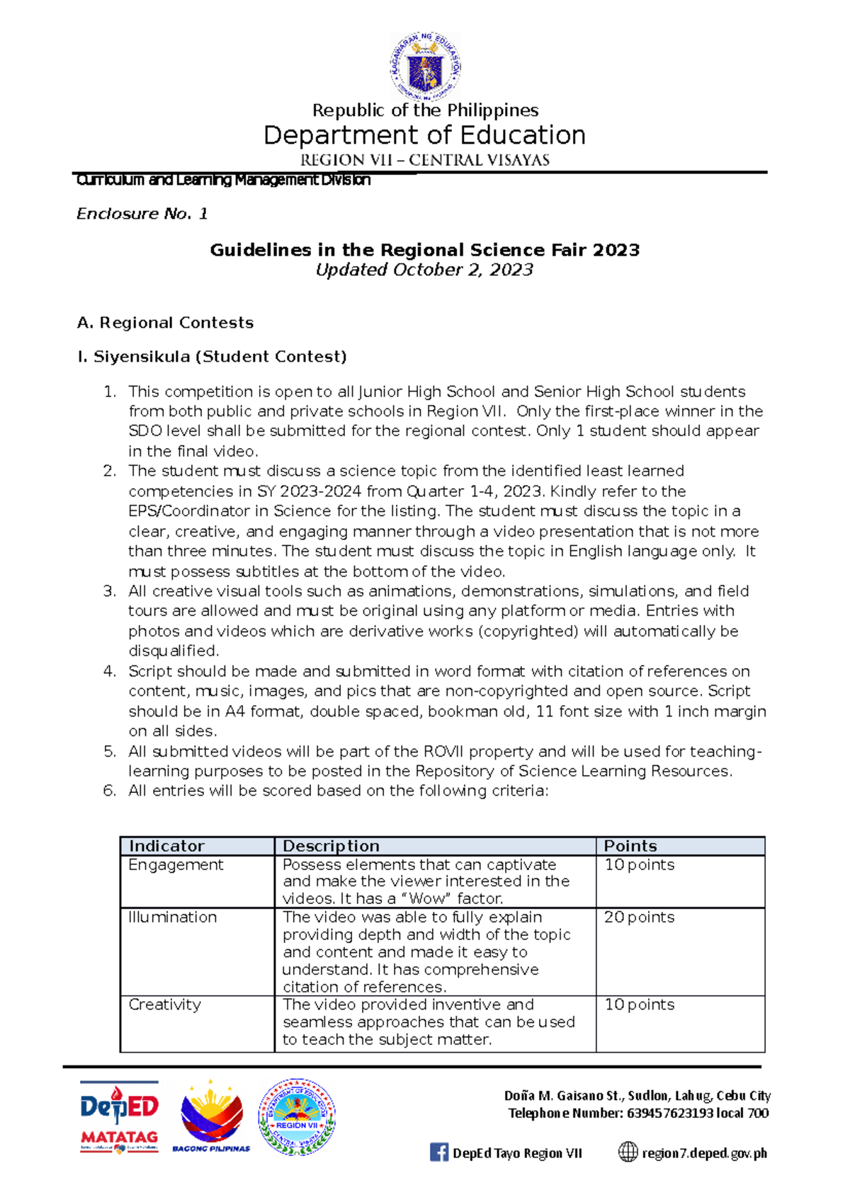 RSTF 2023 added regional contests 2 - Republic of the Philippines ...