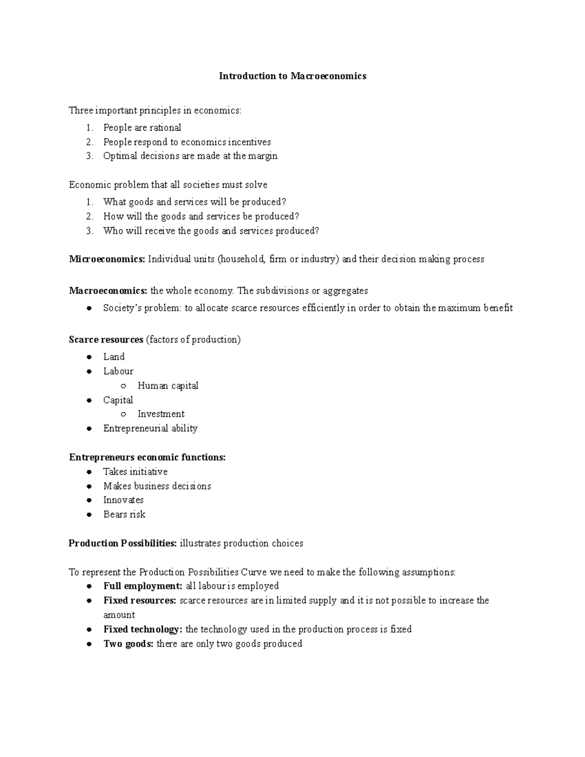 Introduction to Macroeconomics ecn204 Lecture 1 - Introduction to ...