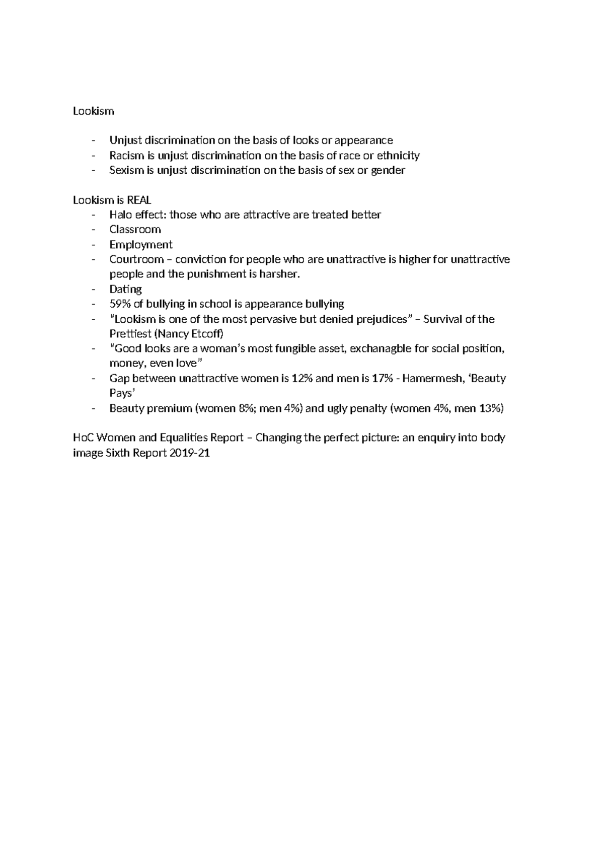 Lookism - Lookism - Unjust discrimination on the basis of looks or ...