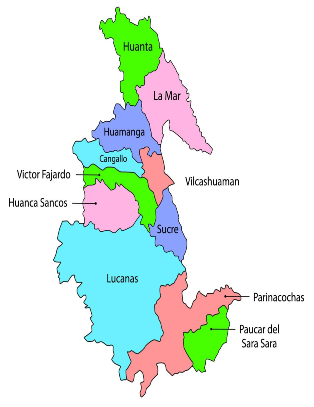DULC - el mapa de ayacucho - Huanta La Mar Huamanga Cangallo Victor ...