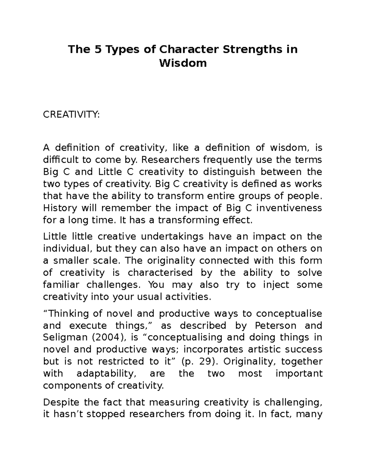 The 5 Types of Character Strengths in Wisdom - The 5 Types of Character ...